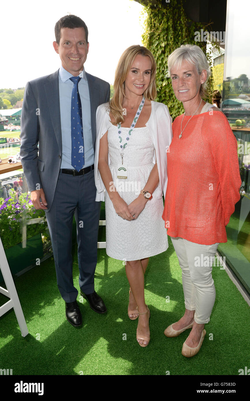 (left to right) Tim Henman, Amanda Holden and Judy Murray enjoy the ...