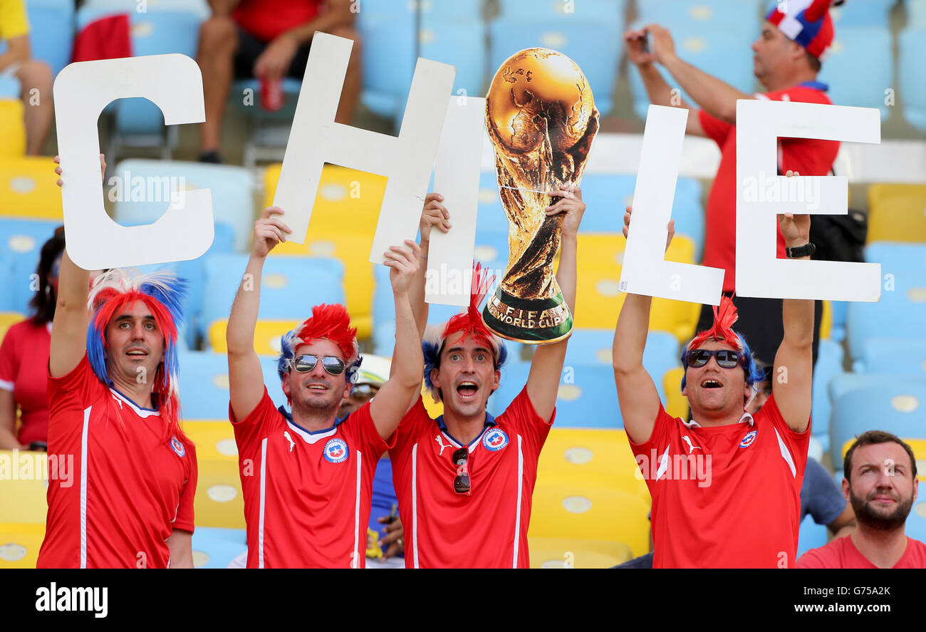 Chile fans show their support in the stands hi-res stock photography ...