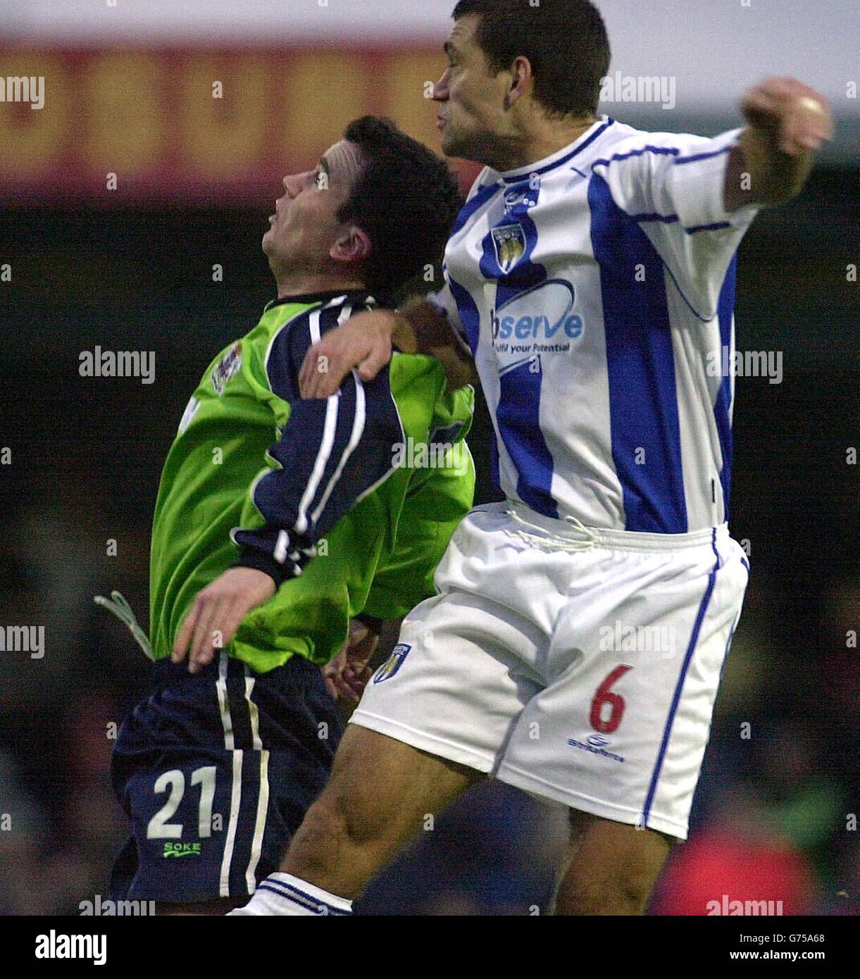 SOCCER Colchester v Peterbrough Stock Photo - Alamy