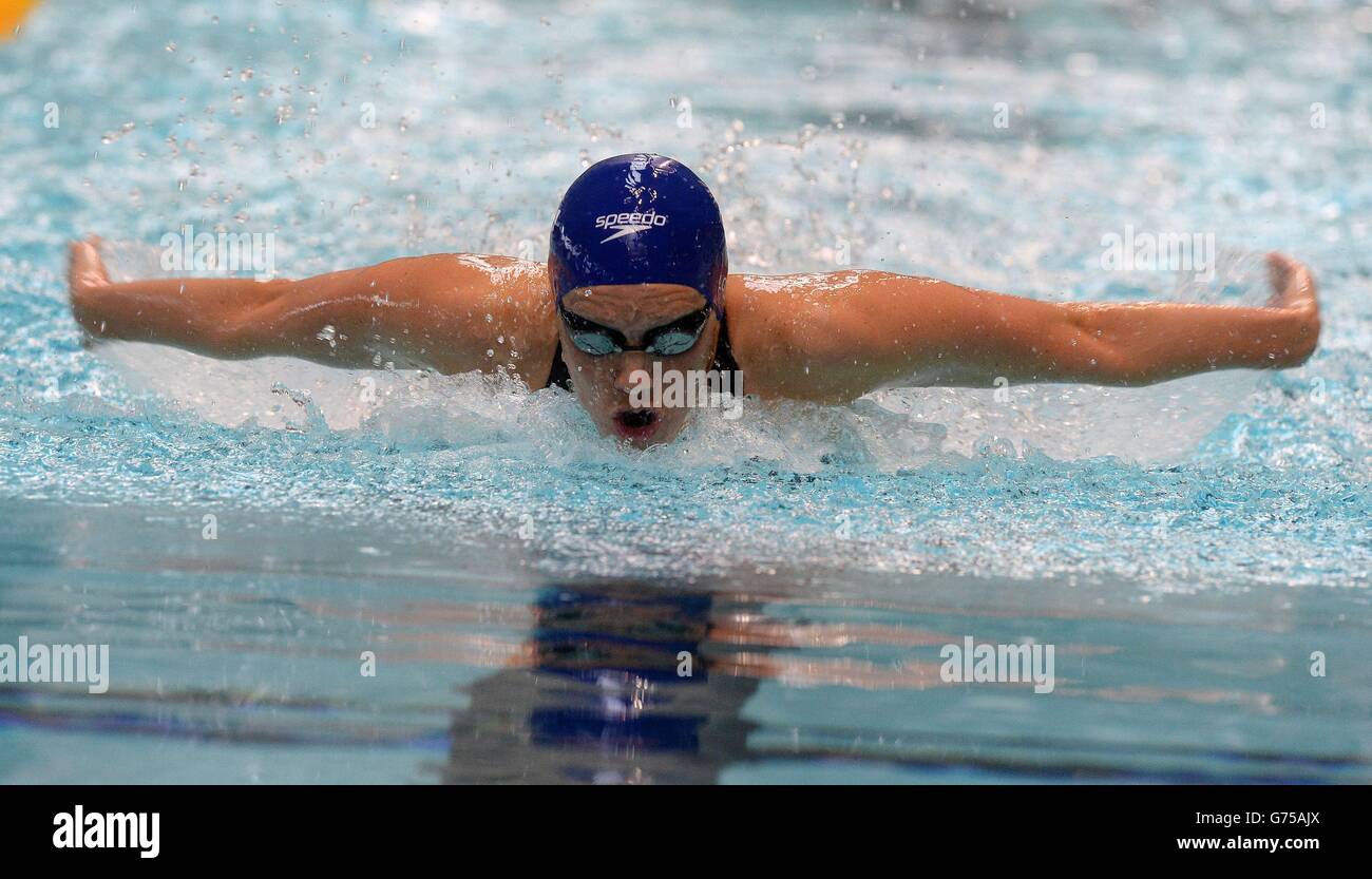 Jemma Lowe in action during the heat of theWomens Open 200m Butterfly ...