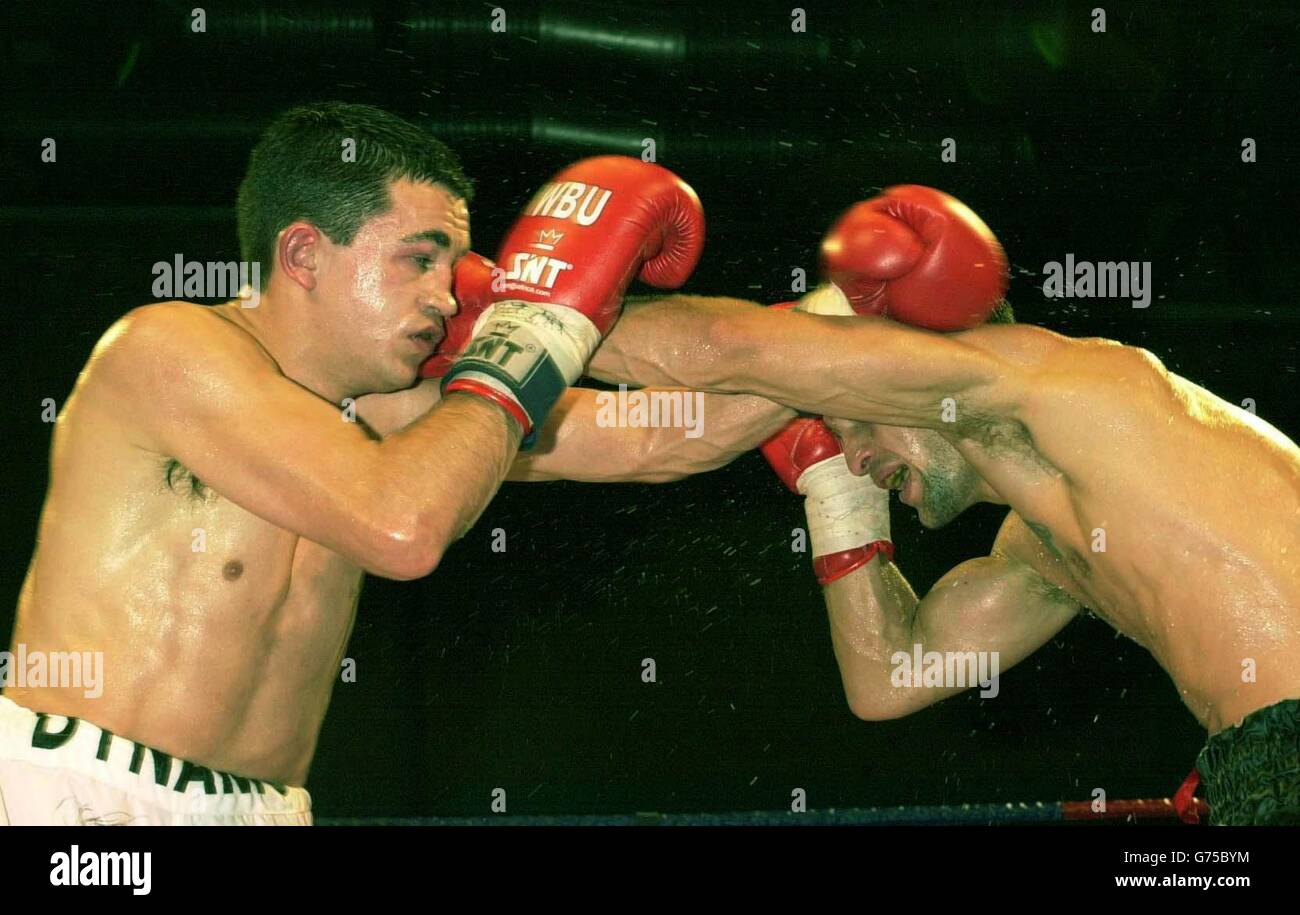 WBU World Lightweight champion Colin Dunne, (left), on his way to a ...