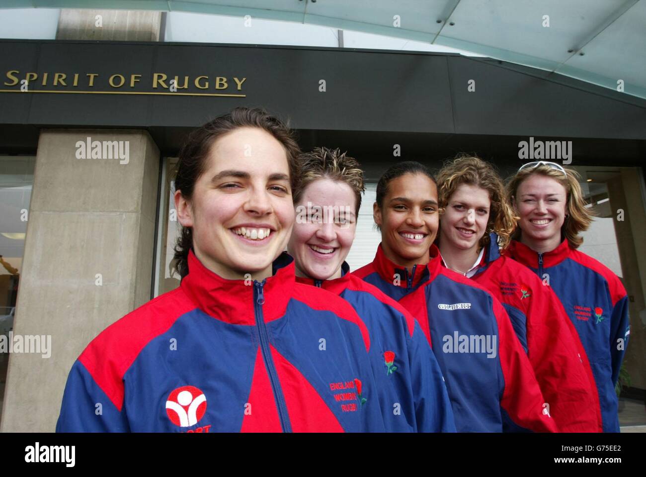 Members of the England Women's Rugby Team (l-r) Sue Day, Shelly Rea ...
