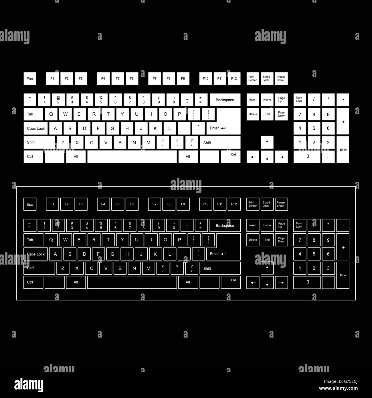 Computer typewriter Stock Vector Images - Alamy