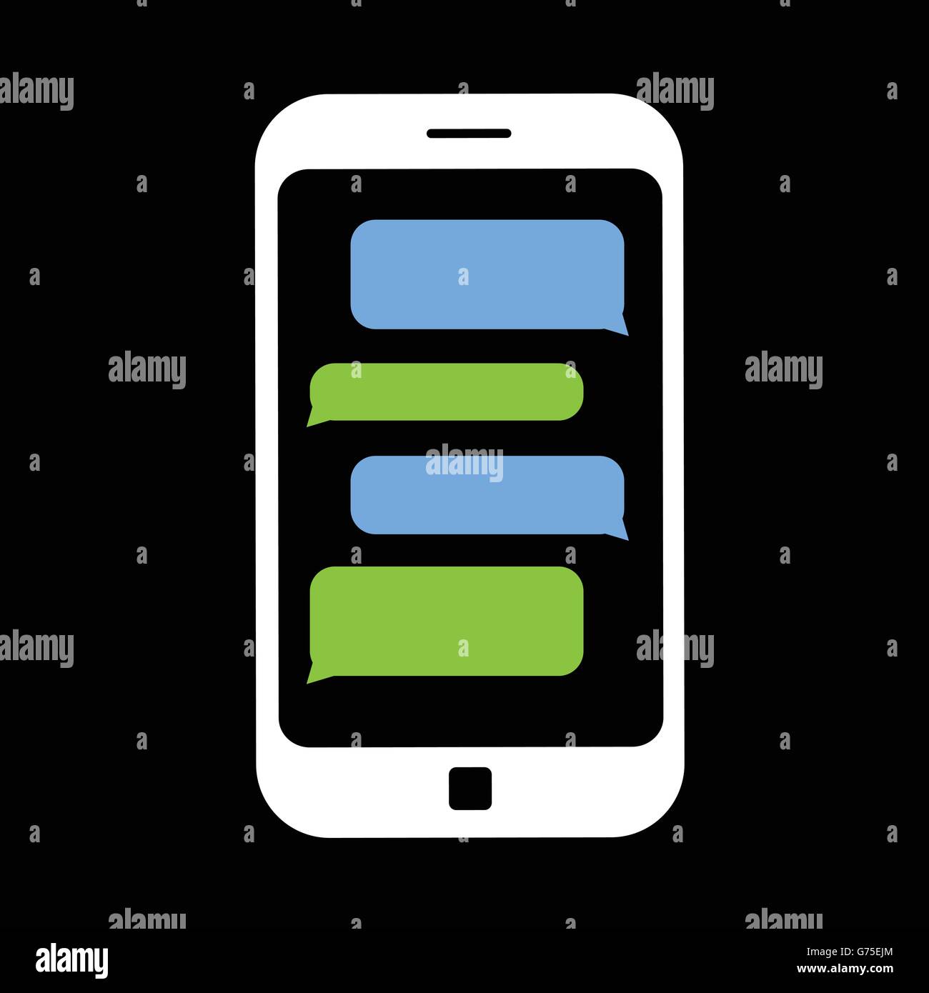 smartphone with chat bubbles on screen Stock Vector Image & Art - Alamy