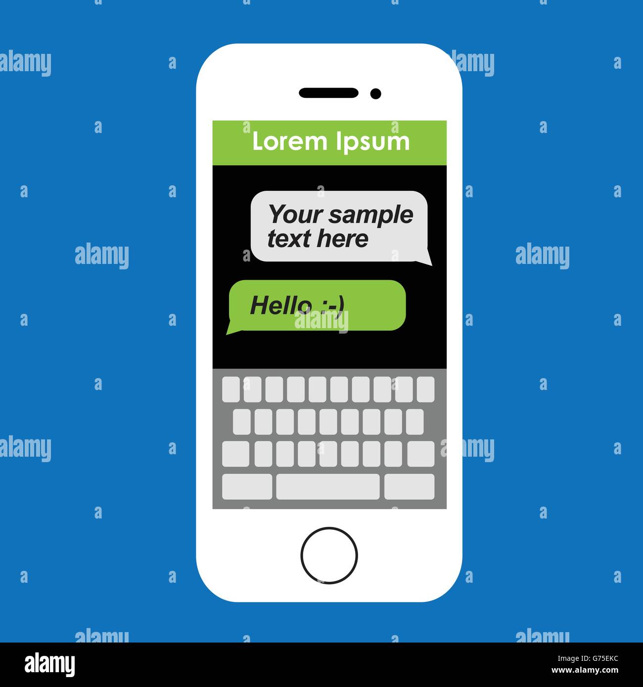 smartphone with chat bubbles on screen Stock Vector Image & Art - Alamy