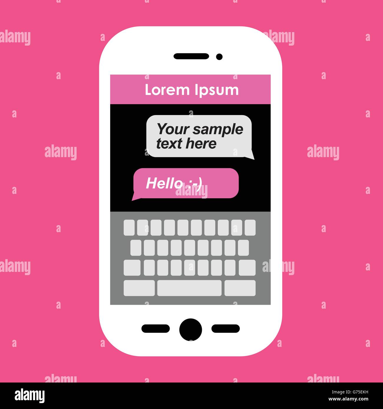 smartphone with chat bubbles on screen Stock Vector Image & Art - Alamy