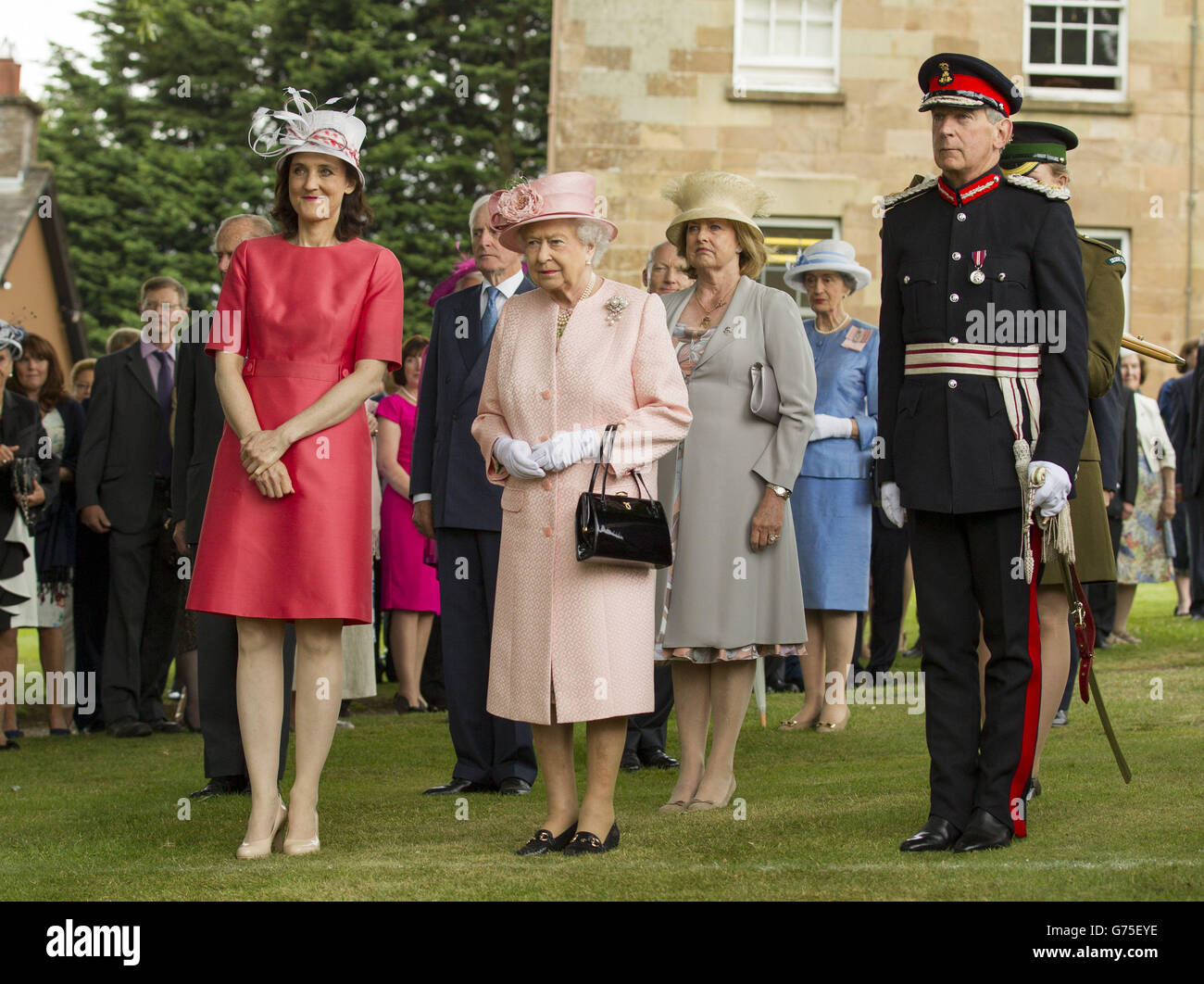 Queen Elizabeth II with secretary of state Theresa Villiers during a ...