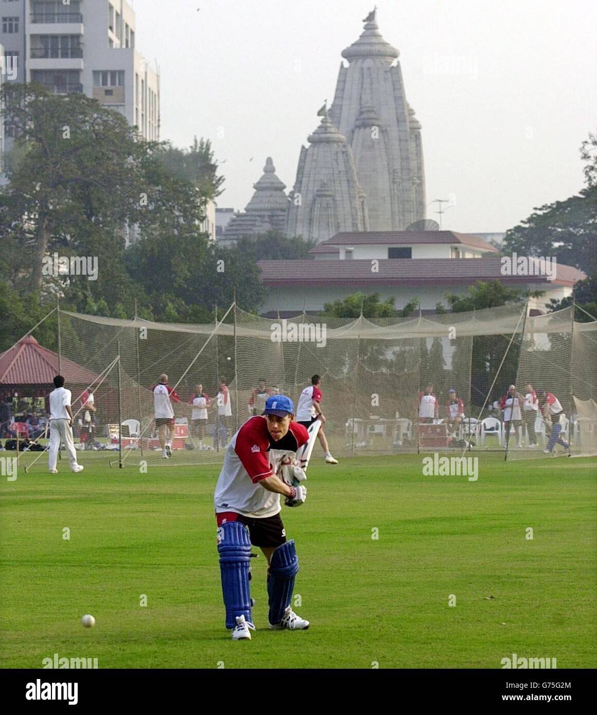 England batsman Nick Knight practises outside the nets at the Kolkata ...