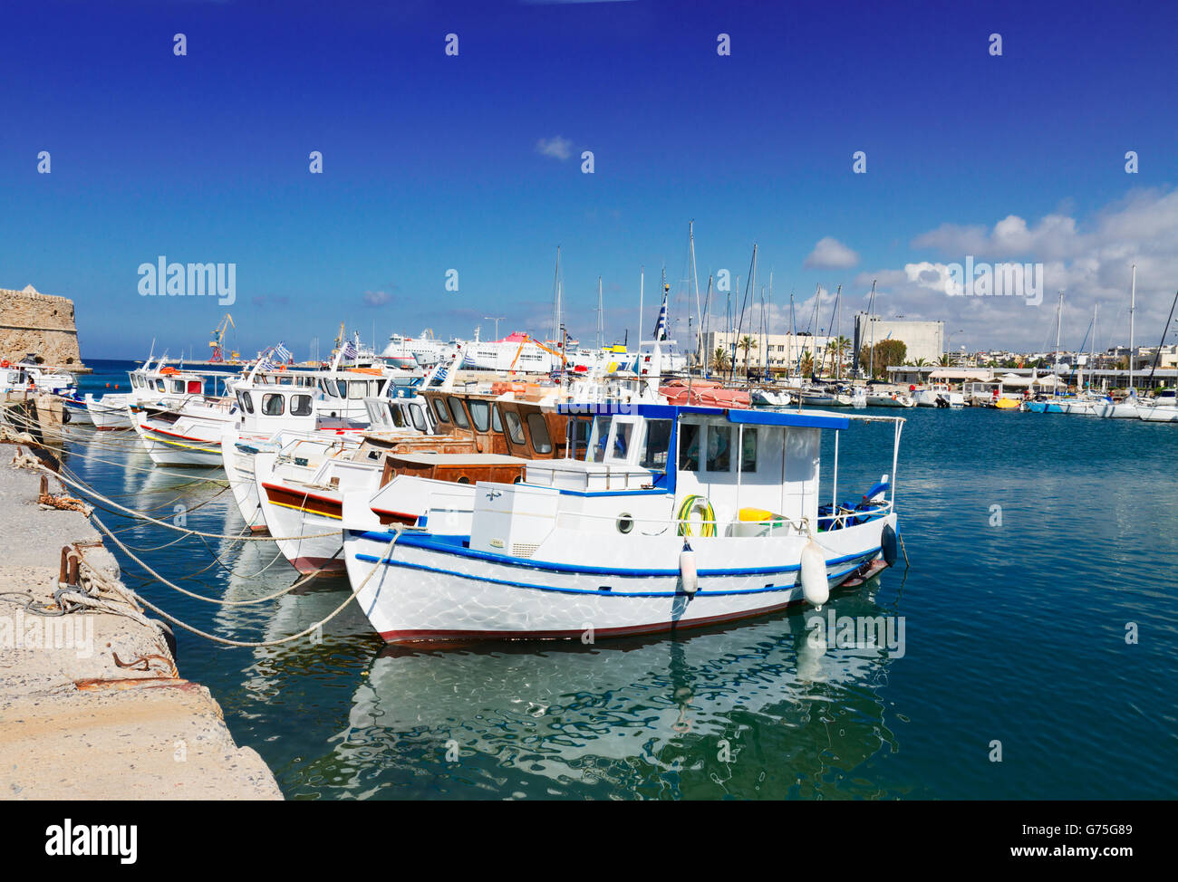 old port of Heraklion, Crete, Greece Stock Photo - Alamy