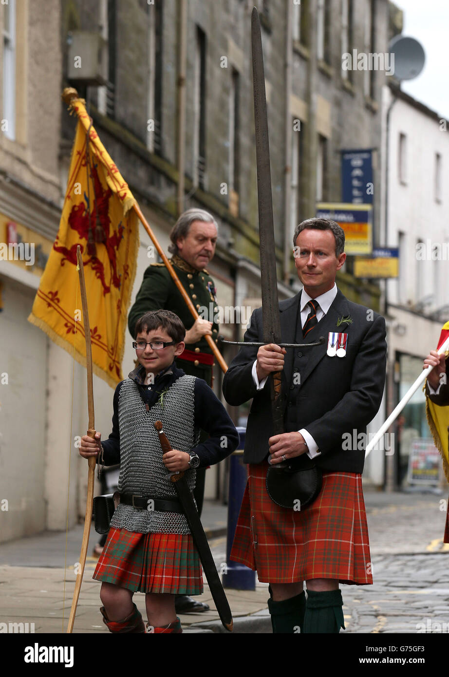 Lord Bruce DL, bearing the Sword of King Robert I of Scots accompanied ...