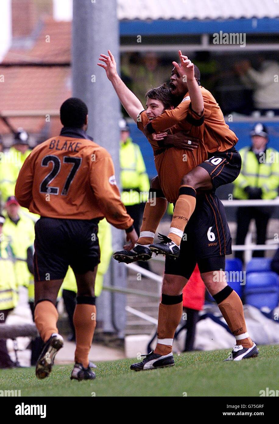 Wolverhampton Wanderers' Paul Butler (number 6) celebrates scoring the ...