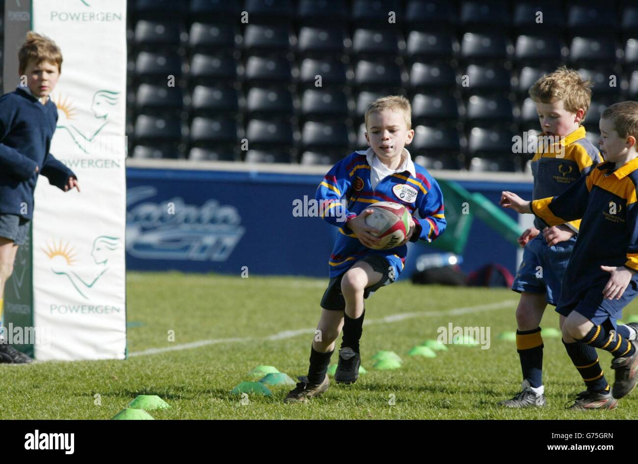 Two teams enjoy playing in the Powergen sponsored junior rugby ...