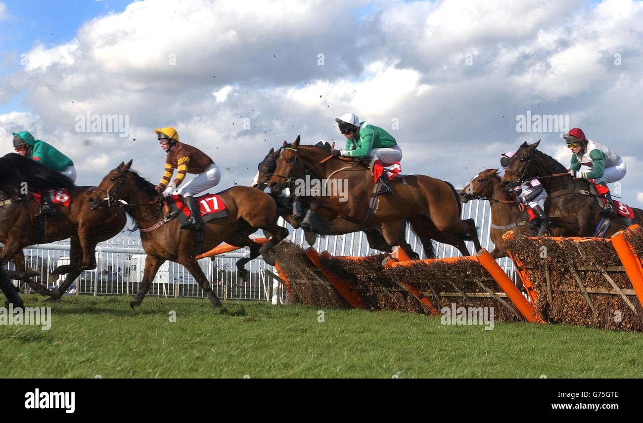 Winner Latimer's Place carrying jockey Marcus Foley (17) in the middle ...