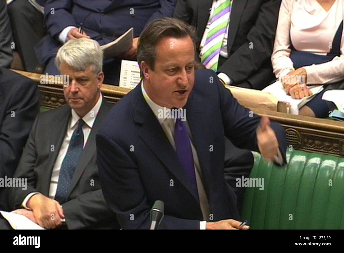 Prime Minister David Cameron speaks during Prime Minister's Questions ...