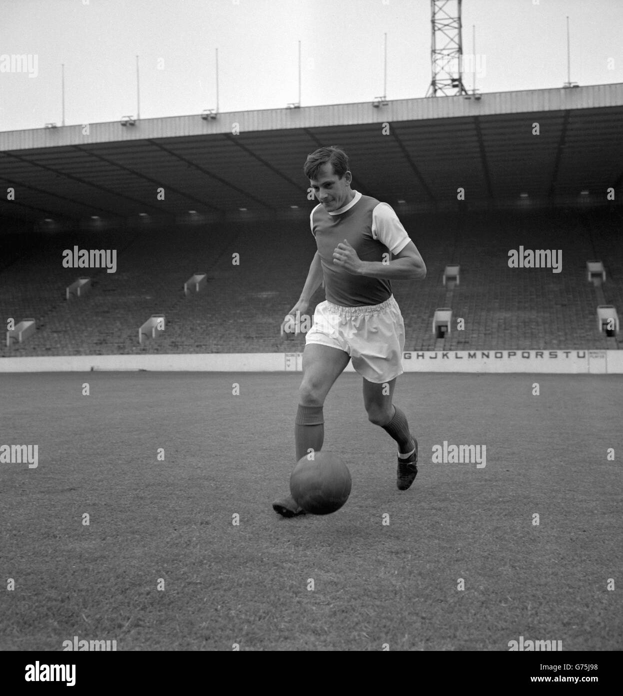 John Fantham, inside-forward with Sheffield Wednesday, practising to be ...