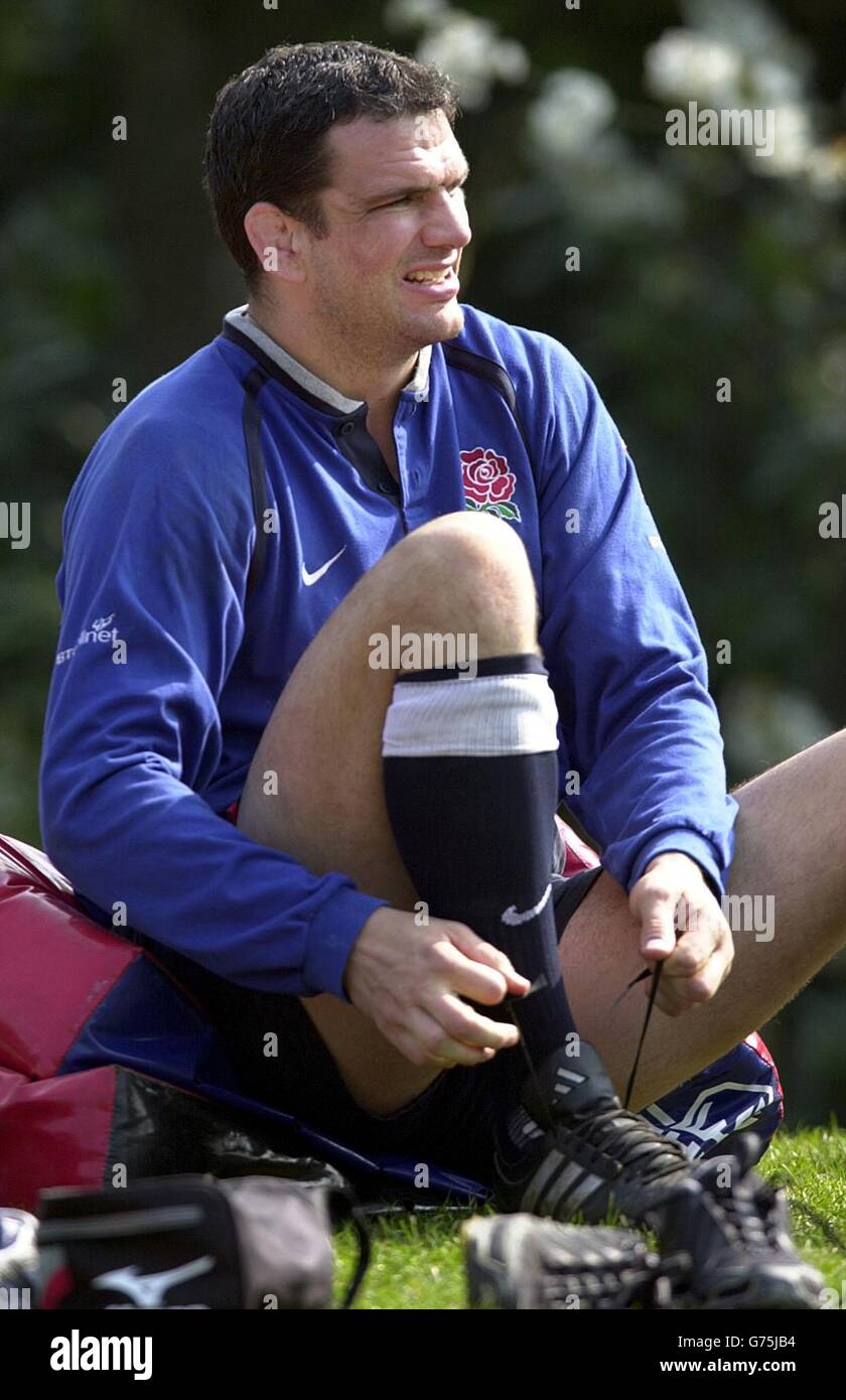 Martin Johnson at England practice Stock Photo - Alamy