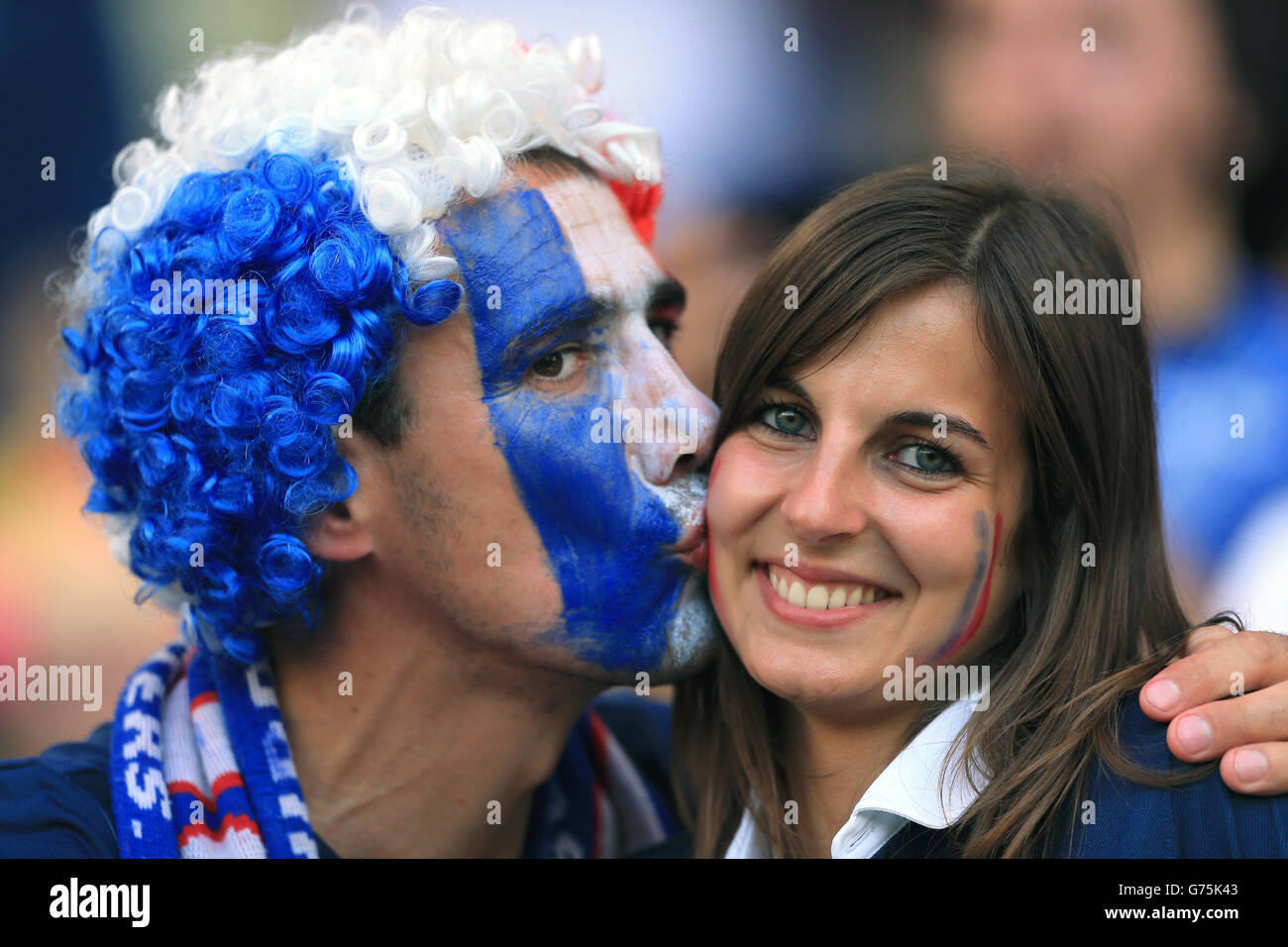France fans soak up the atmosphere at the Estadio Maracana Stock Photo ...