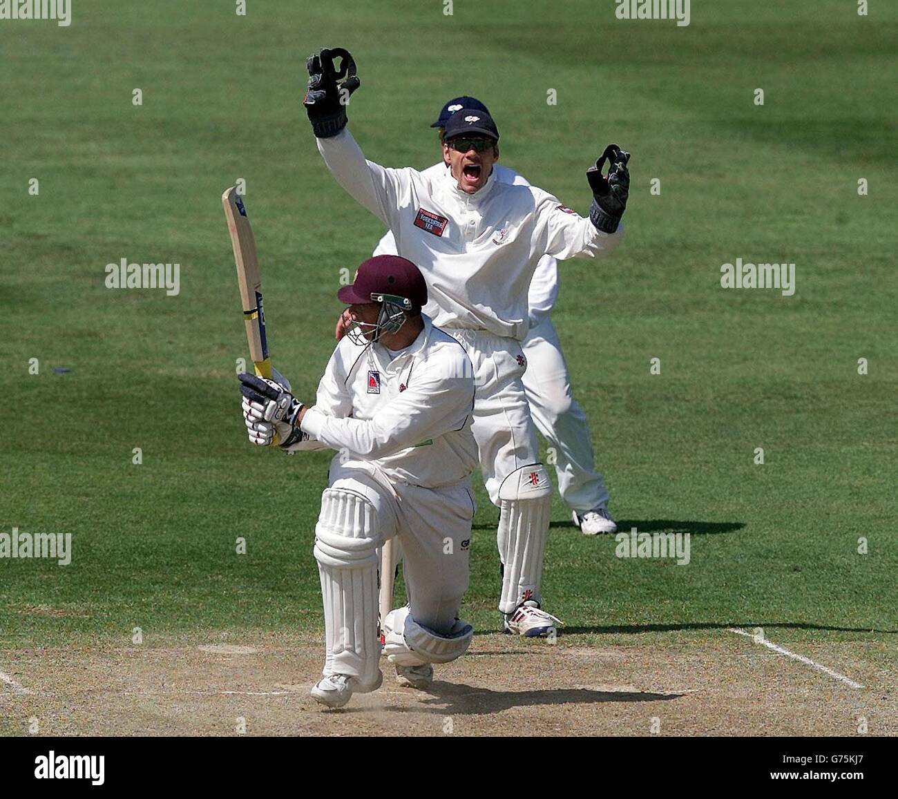 More frustration for Yorkshire's keeper Richard Blakey as he appeal ...