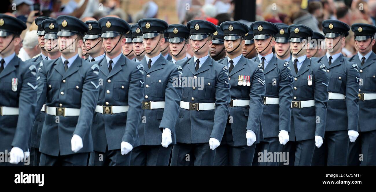 RAF personnel during the parade at the Armed Forces Day in Cleethorpes ...
