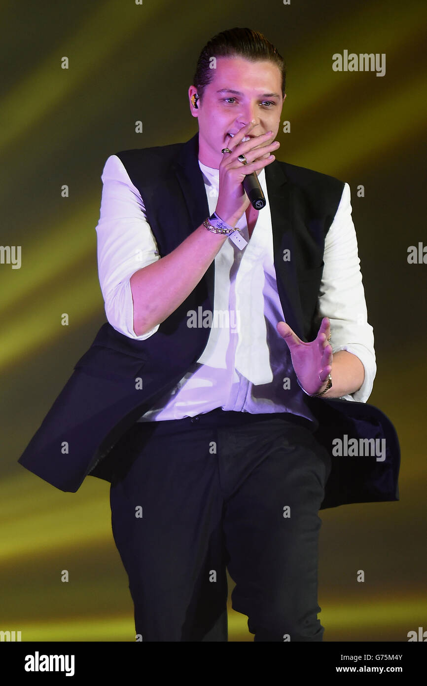 Special guest John Newman performing on stage during day one of the ...