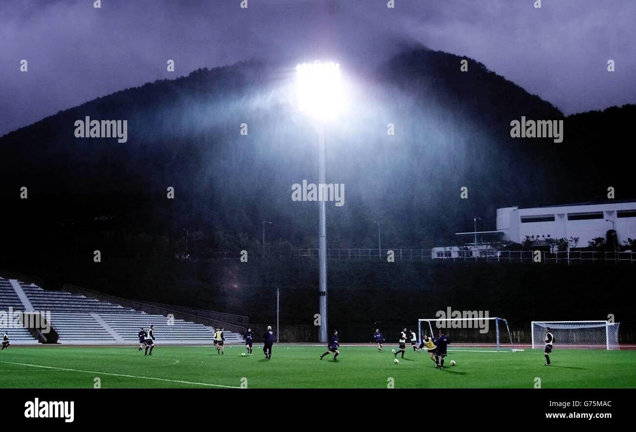 Football Field Night Rain