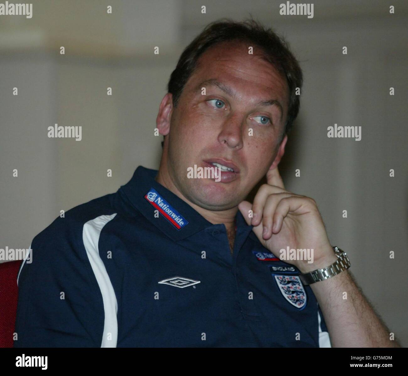 England under 21 coach David Platt in relaxed mood during a press ...