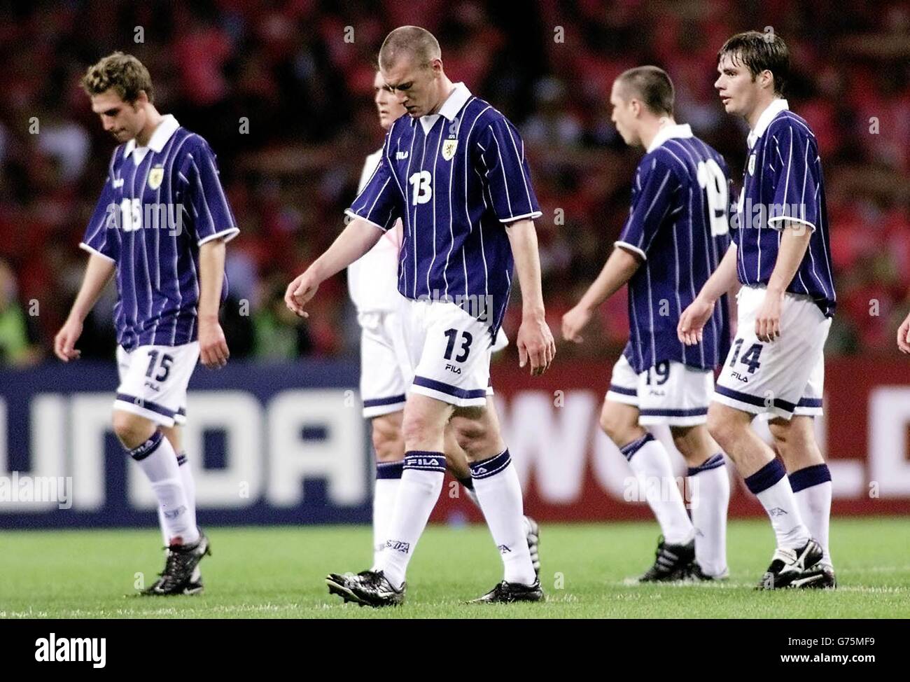 Scotland players (from left) Gareth Williams, Kevin Kyle, Scott Severn ...
