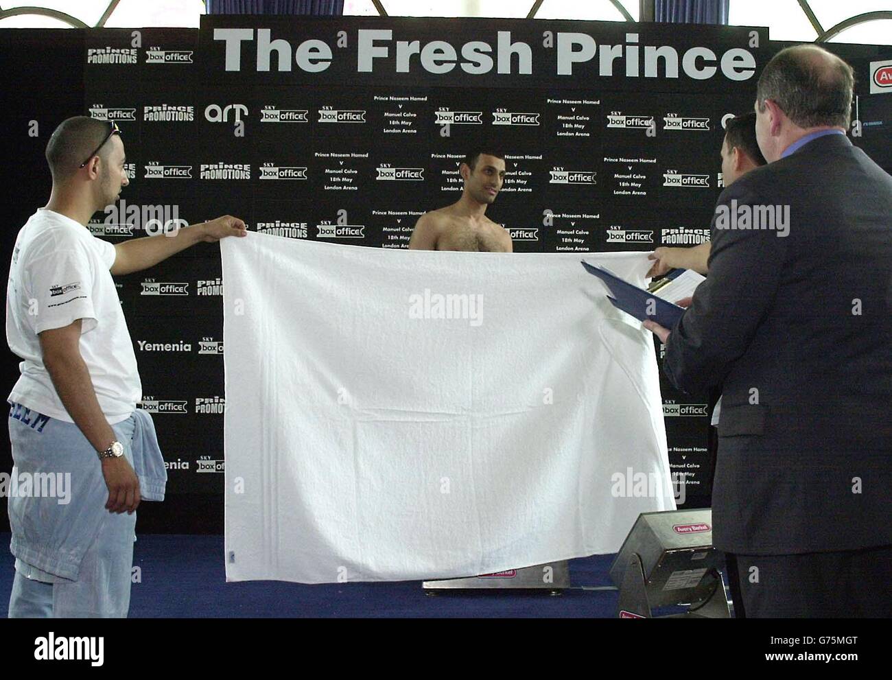 Prince naseem hamed has to be covered by a towel hi-res stock ...