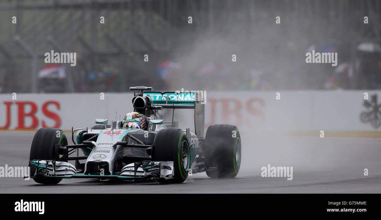 Mercedes' Lewis Hamilton during the practice three for the 2014 British ...