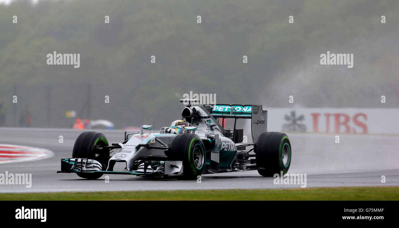 Mercedes' Lewis Hamilton during the practice three for the 2014 British ...