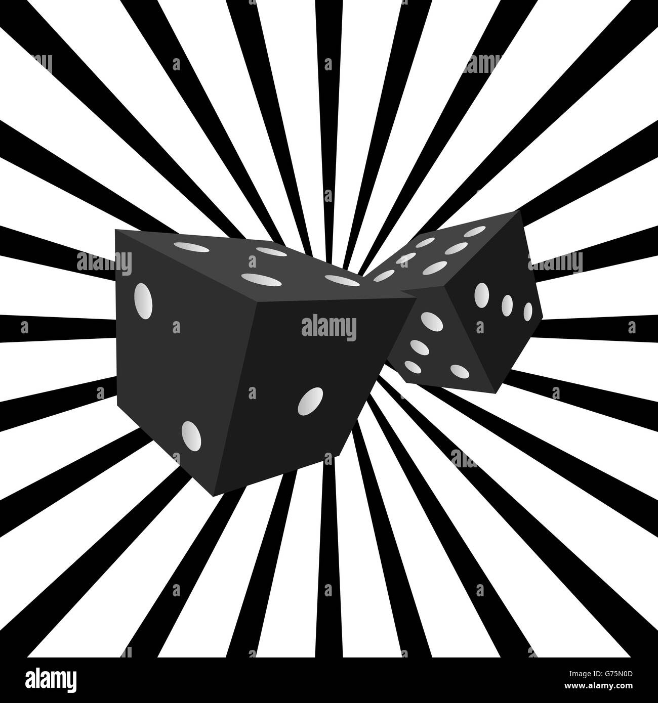 Black dice with radial background Stock Vector Image & Art - Alamy
