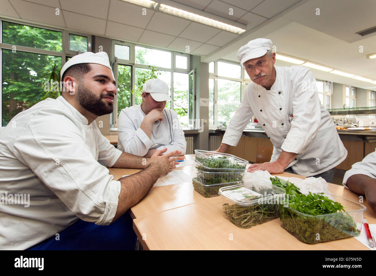 Meeting the kitchen team before the start of the workday Stock Photo ...