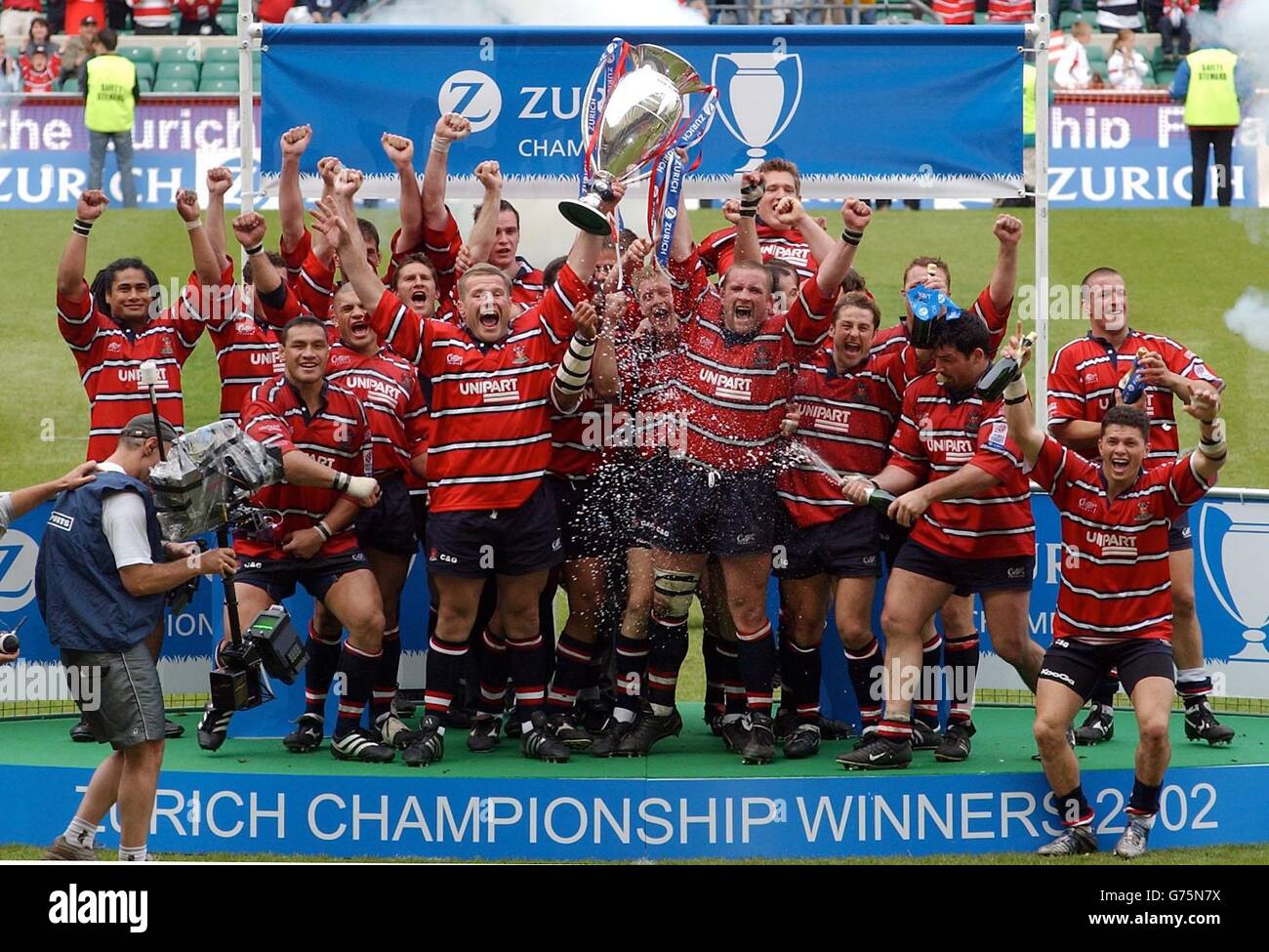 Gloucester celebrate zurich win hi-res stock photography and images - Alamy