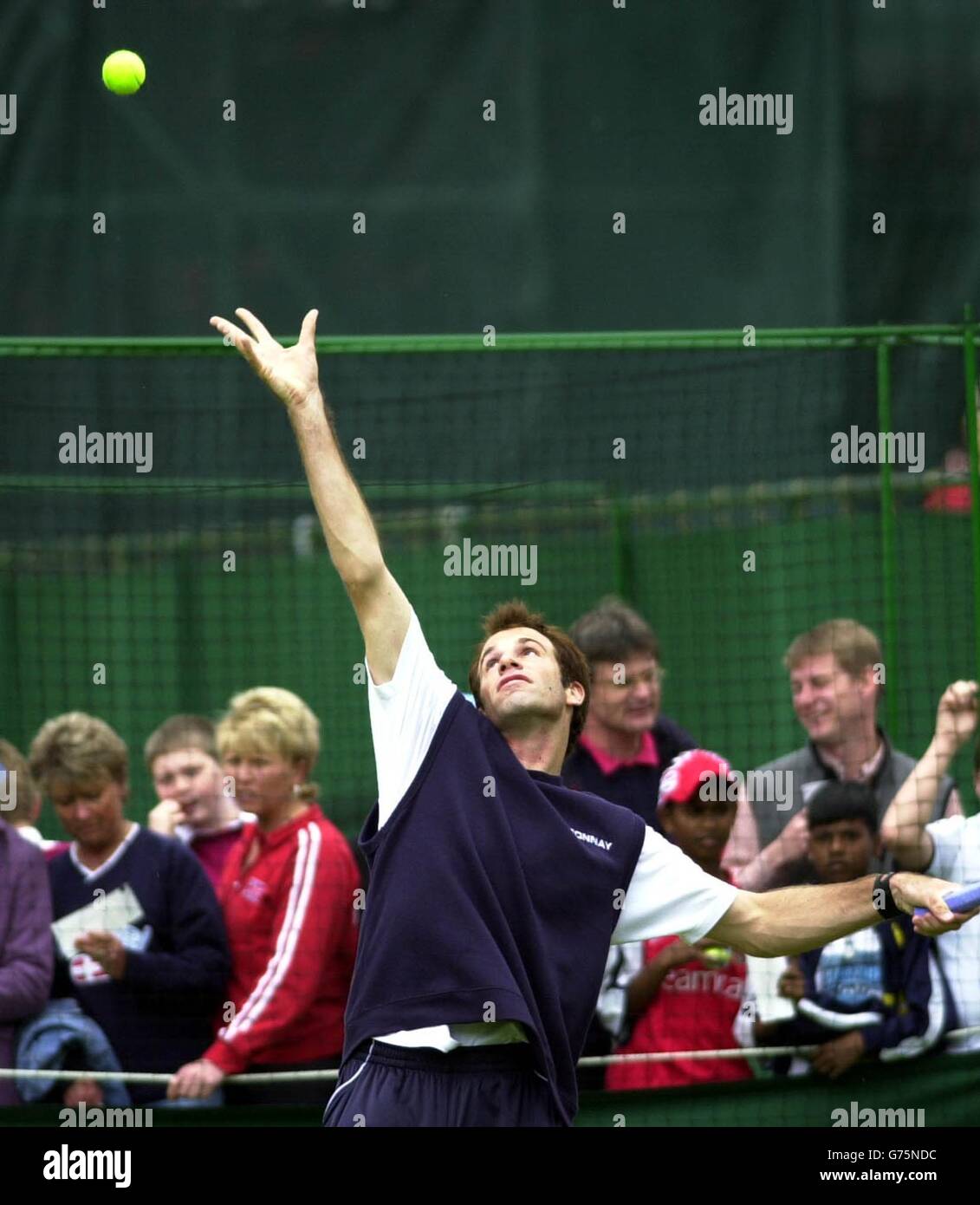 Rusedski - Stella practice. Greg Rusedski warms up for the Stella ...
