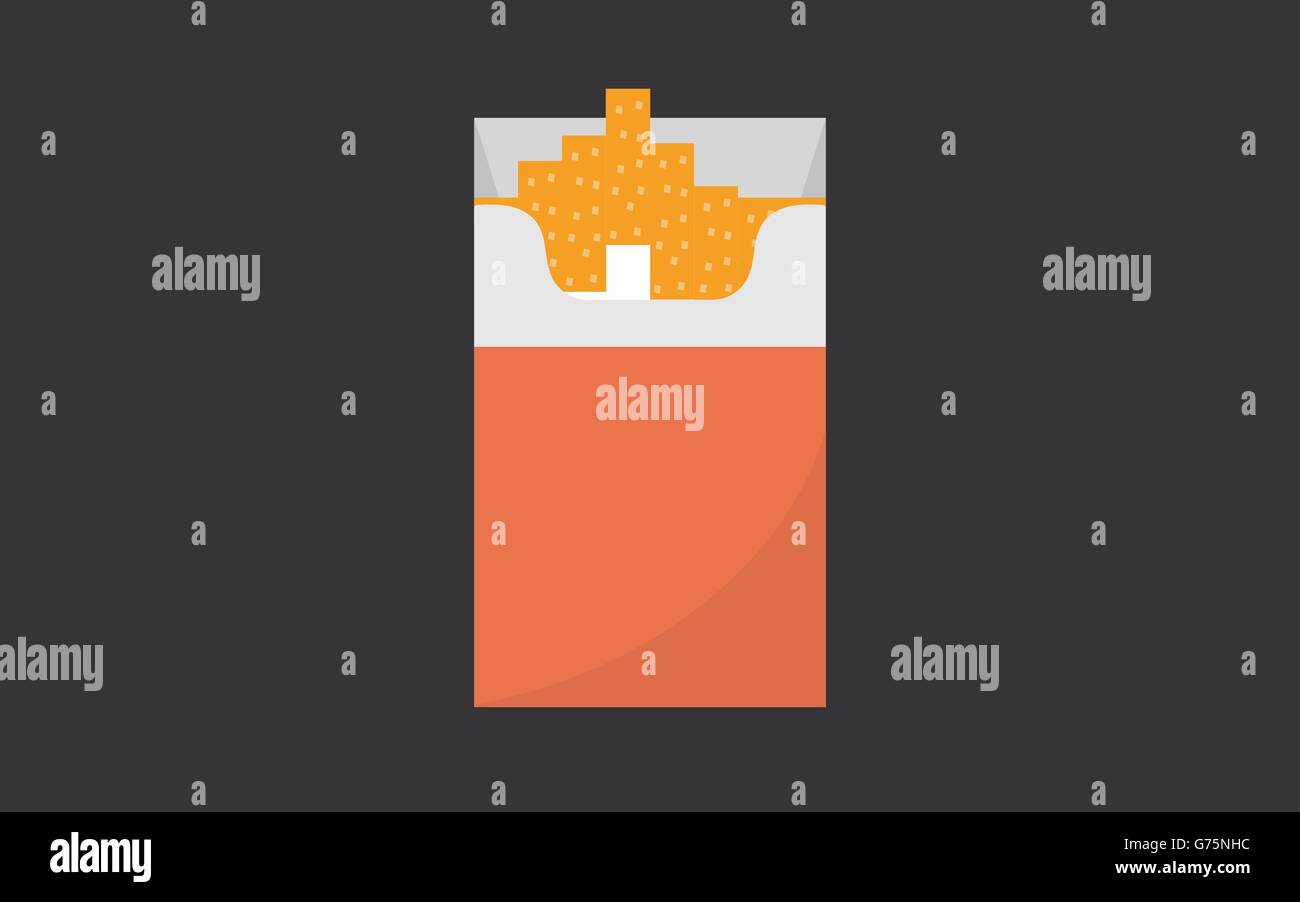 Open cigarettes pack box flat style white vector illustration Stock ...