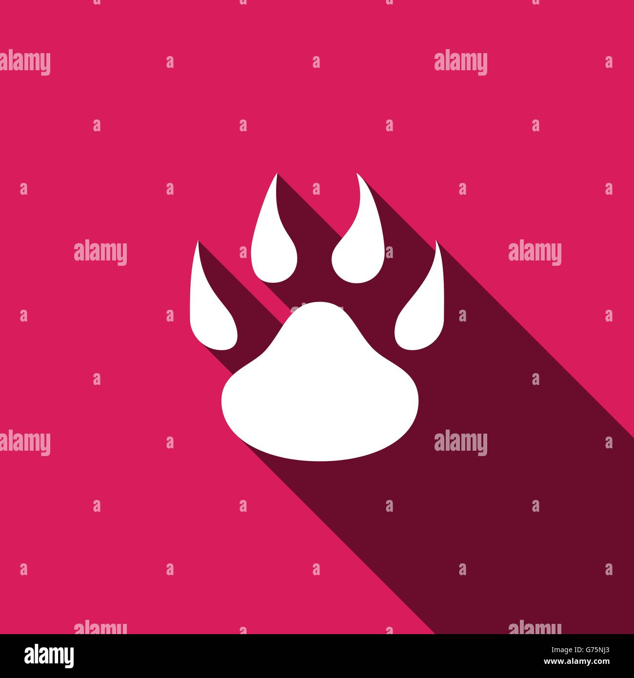 Paw icon with long shadow. Vector illustration Stock Vector Image & Art ...