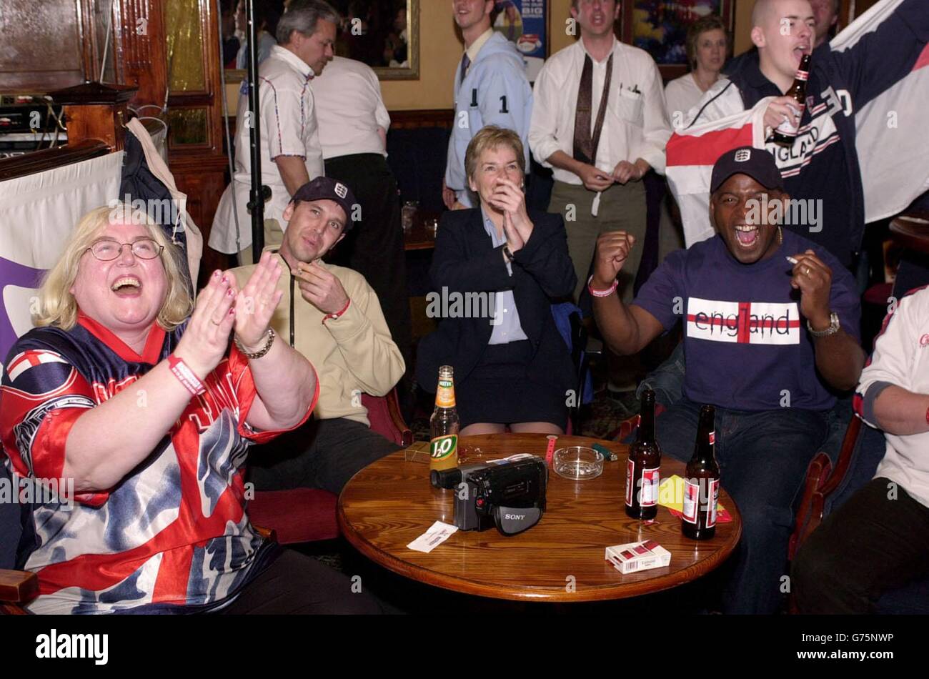 Customers of The Litten Tree public house in central London celebrate ...