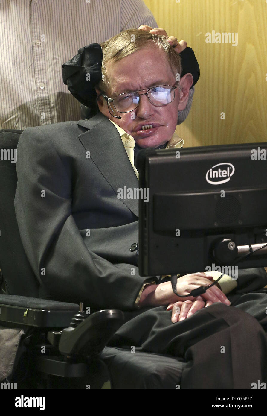 Professor Stephen Hawking talking at the launch of the European Global ...