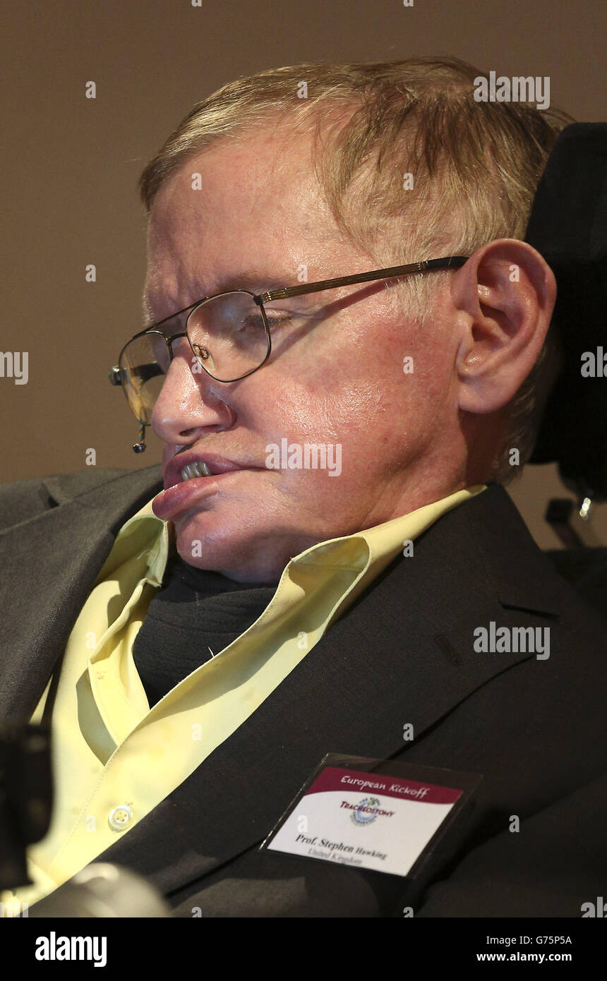 Professor Stephen Hawking talking at the launch of the European Global ...
