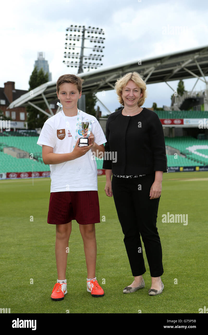 Children pose with their trophies during the OCS Chance to Shine Finals ...