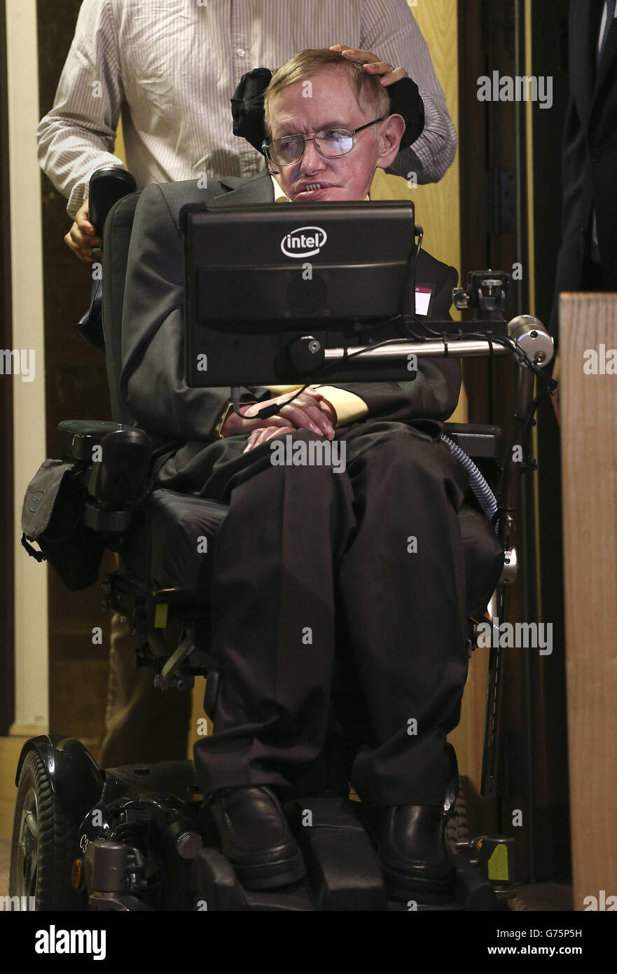 Professor Stephen Hawking talking at the launch of the European Global ...