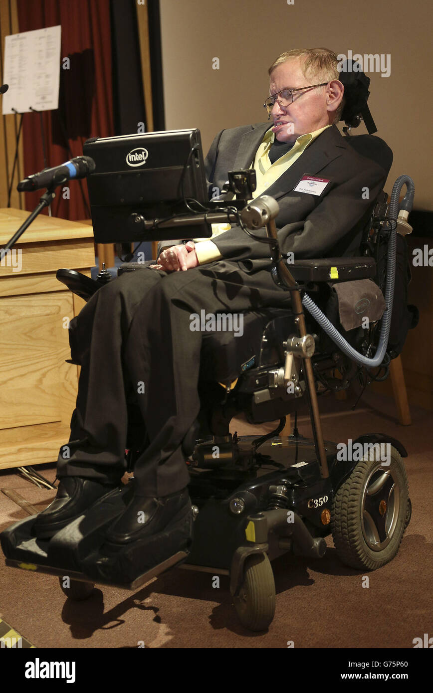 Professor Stephen Hawking talking at the launch of the European Global ...