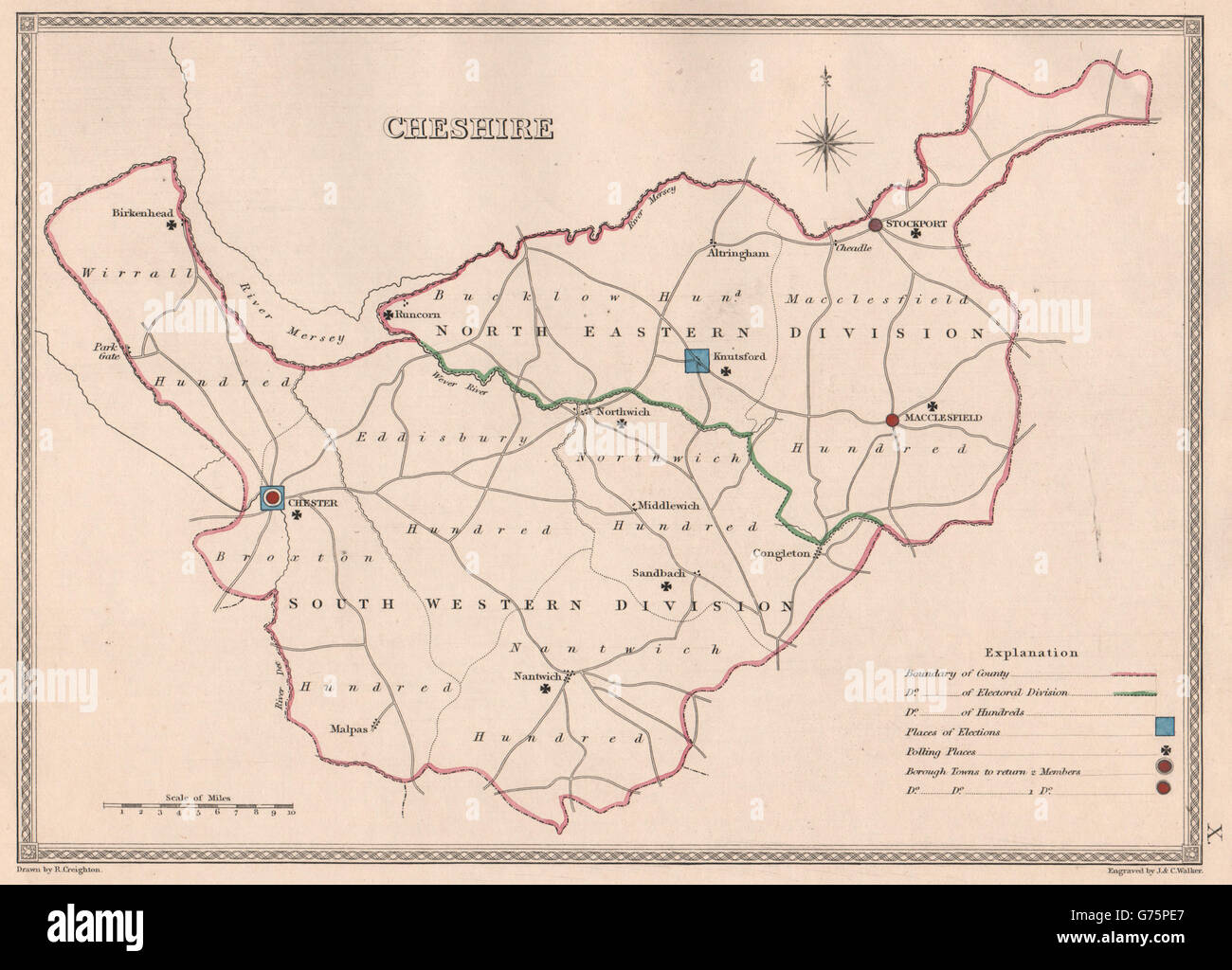 Cheshire county map hi-res stock photography and images - Alamy