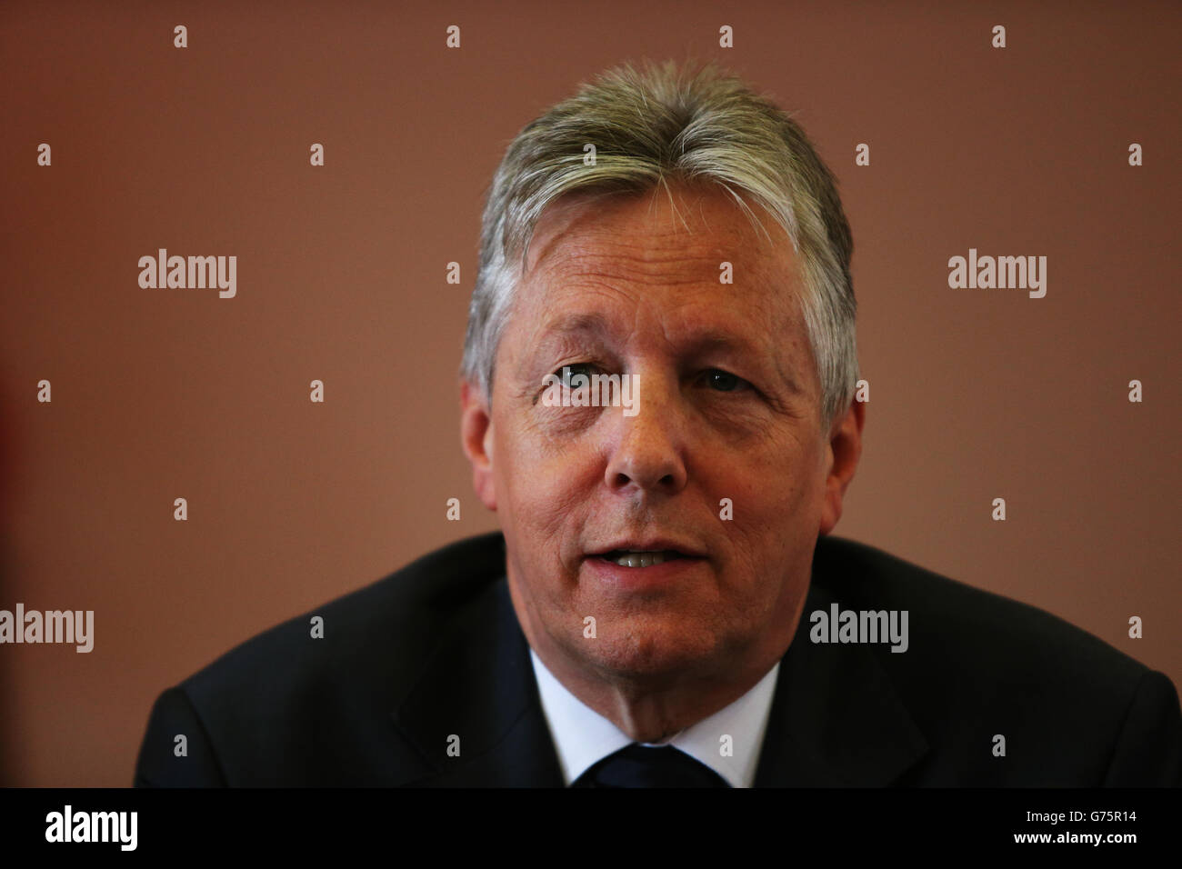 First Minister Peter Robinson at a press conference held by the Grand ...