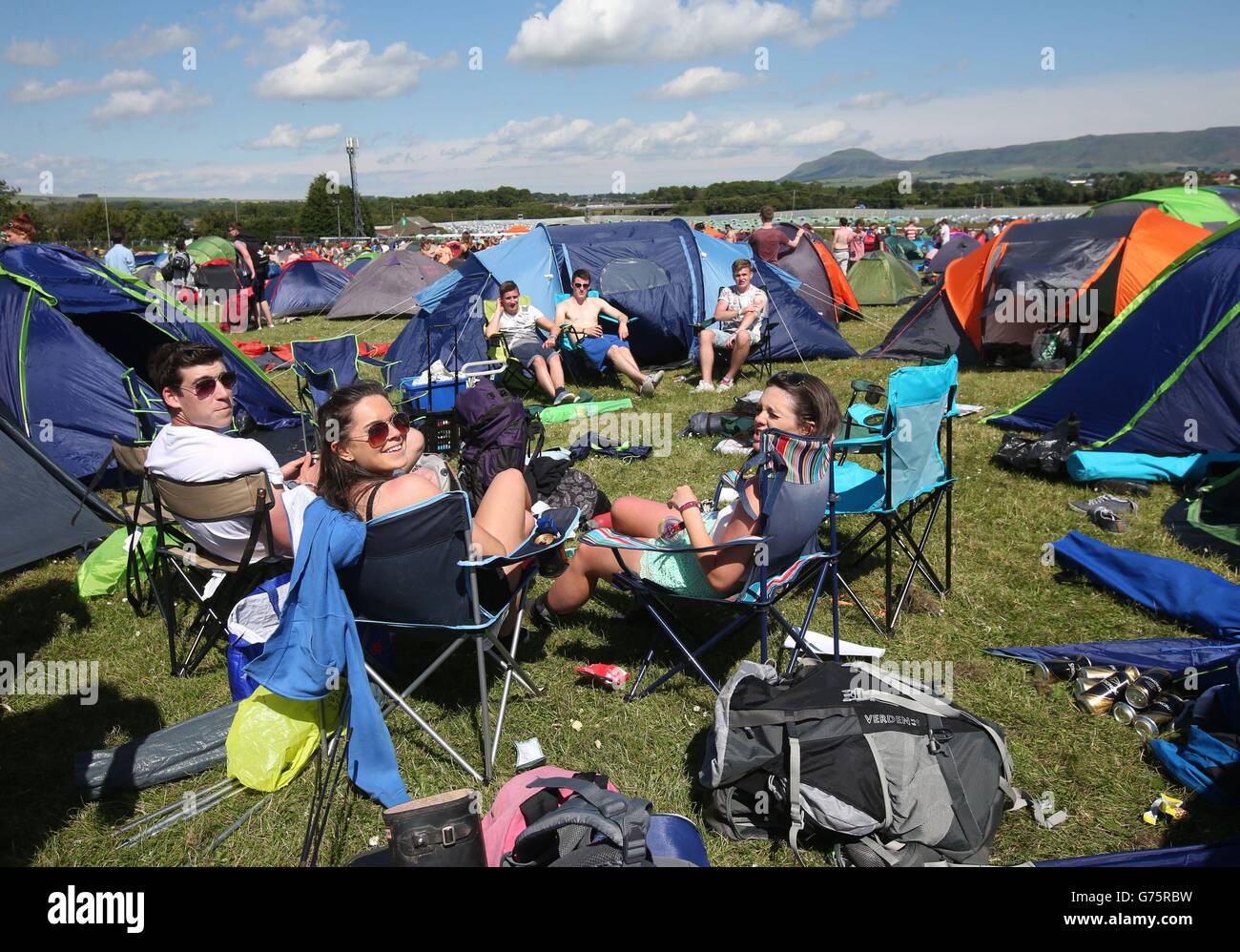 T in the Park festival goers arrive at the campsite ahead of the T in ...