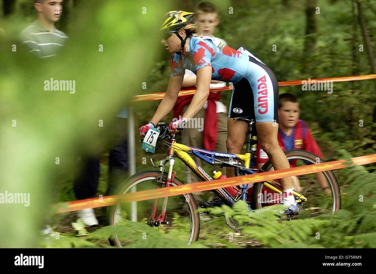 Canadas chrissy redden riding through woods rivington hi-res stock ...