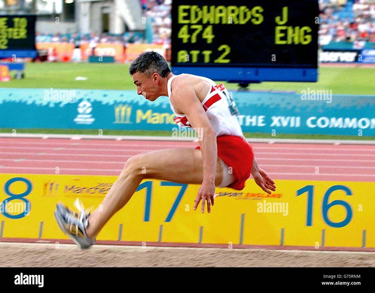 Athletics action jumping side view commgame2002 jonathan edwards hi-res ...