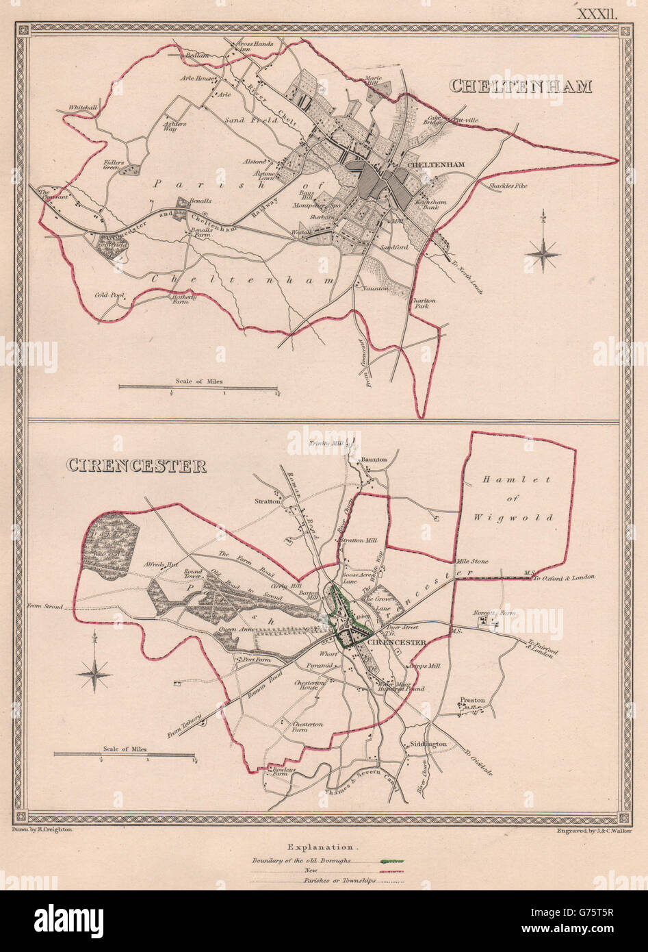 Map of cirencester hi-res stock photography and images - Alamy