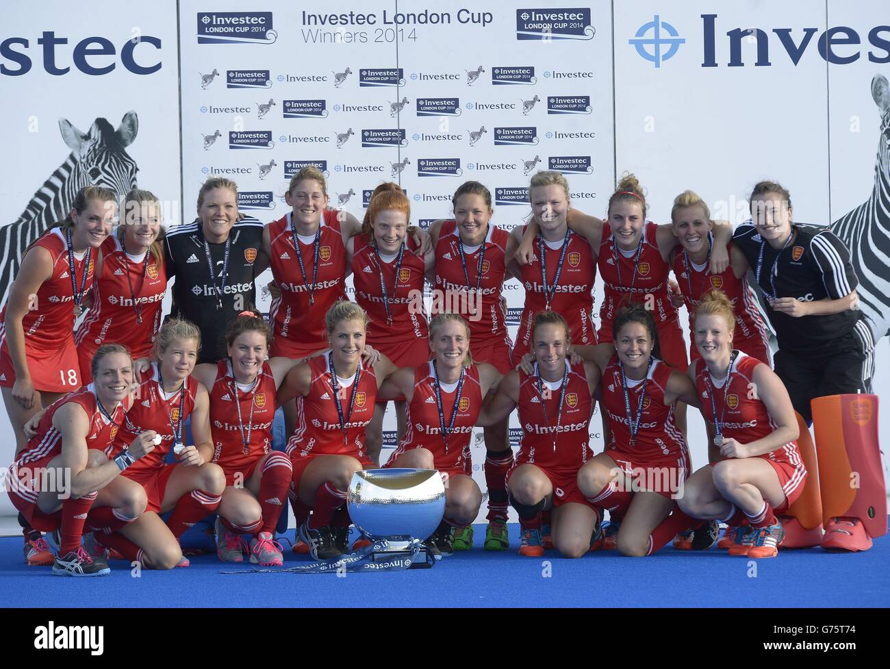 England celebrate winning the Investec London Cup at the Lee Valley ...