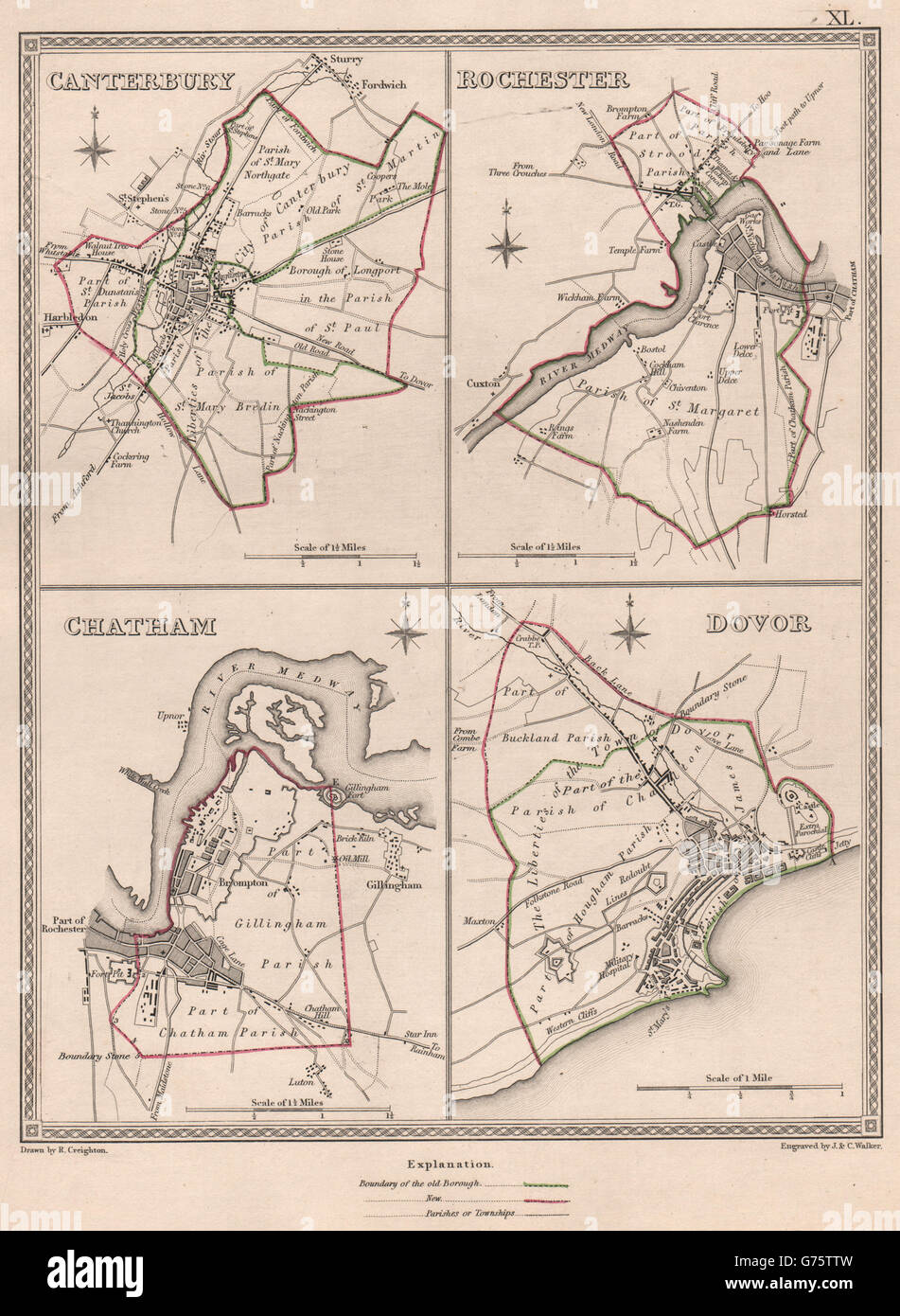 Chatham kent map hi-res stock photography and images - Alamy